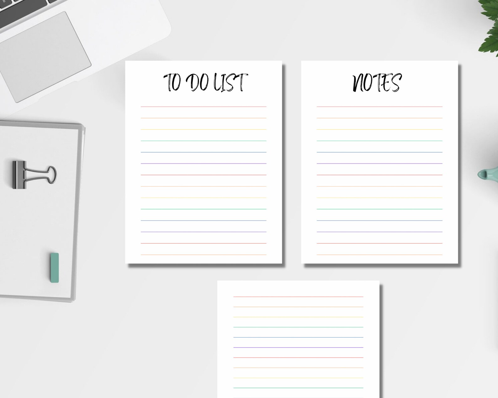 Printable Lined Paper | Rainbow Line Color | Notes Page | to Do List ...