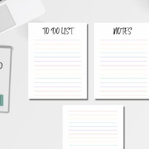Printable Lined Paper | Rainbow Line Color | Notes Page | to Do List ...