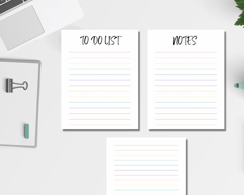 Printable Lined Paper | Rainbow Line Color | Notes Page | to Do List ...