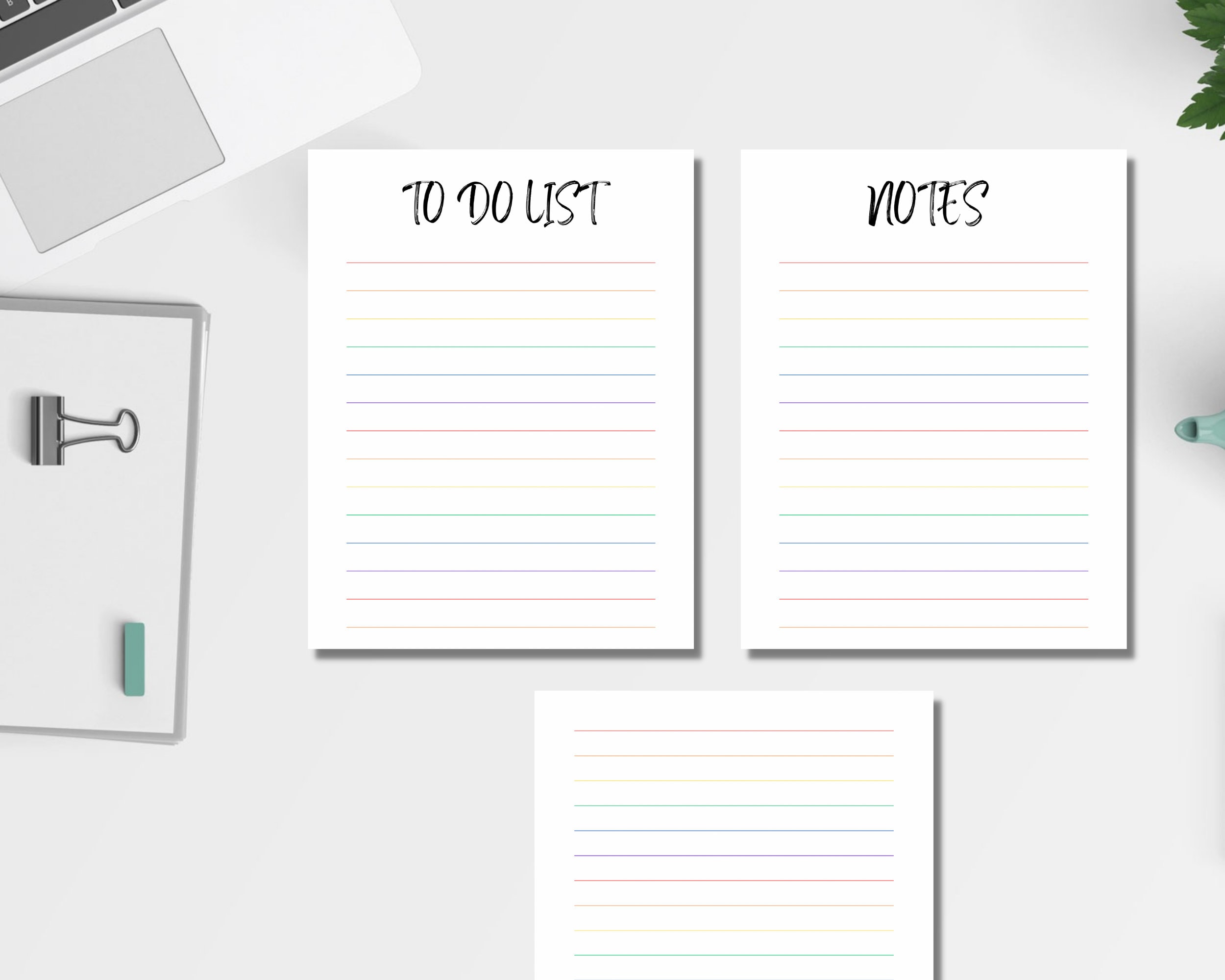 Printable Lined Paper | Rainbow Line Color | Notes Page | to Do List ...