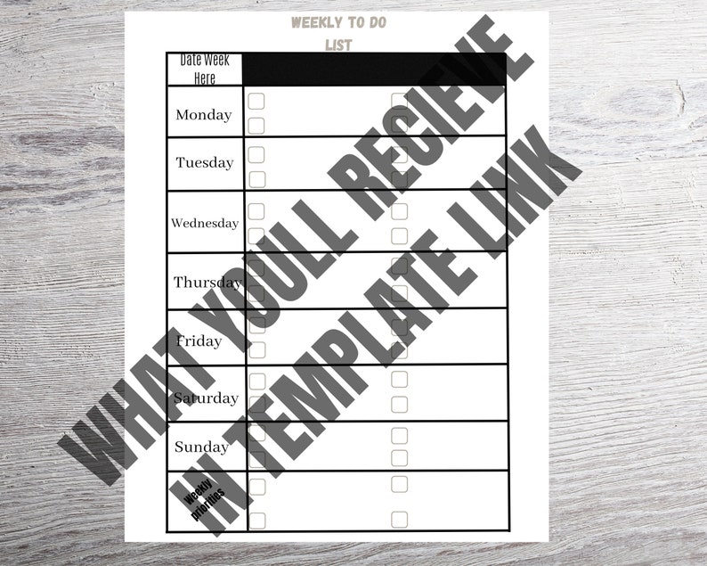 Weekly to Do List | Editable | Printable | Digital Download | Daily ...