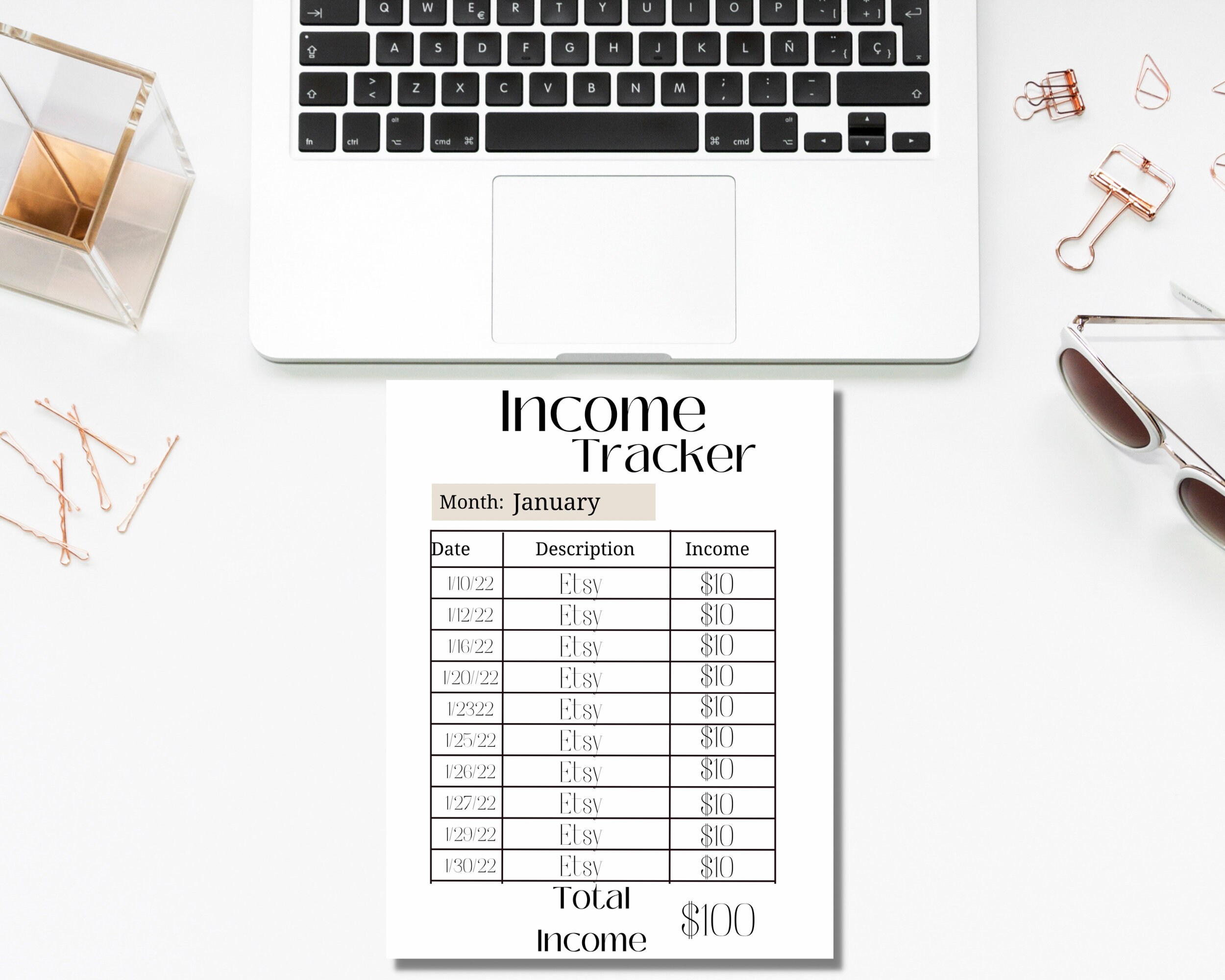 Side Hustle Income Tracker Printable Editable Canva Template Digital ...