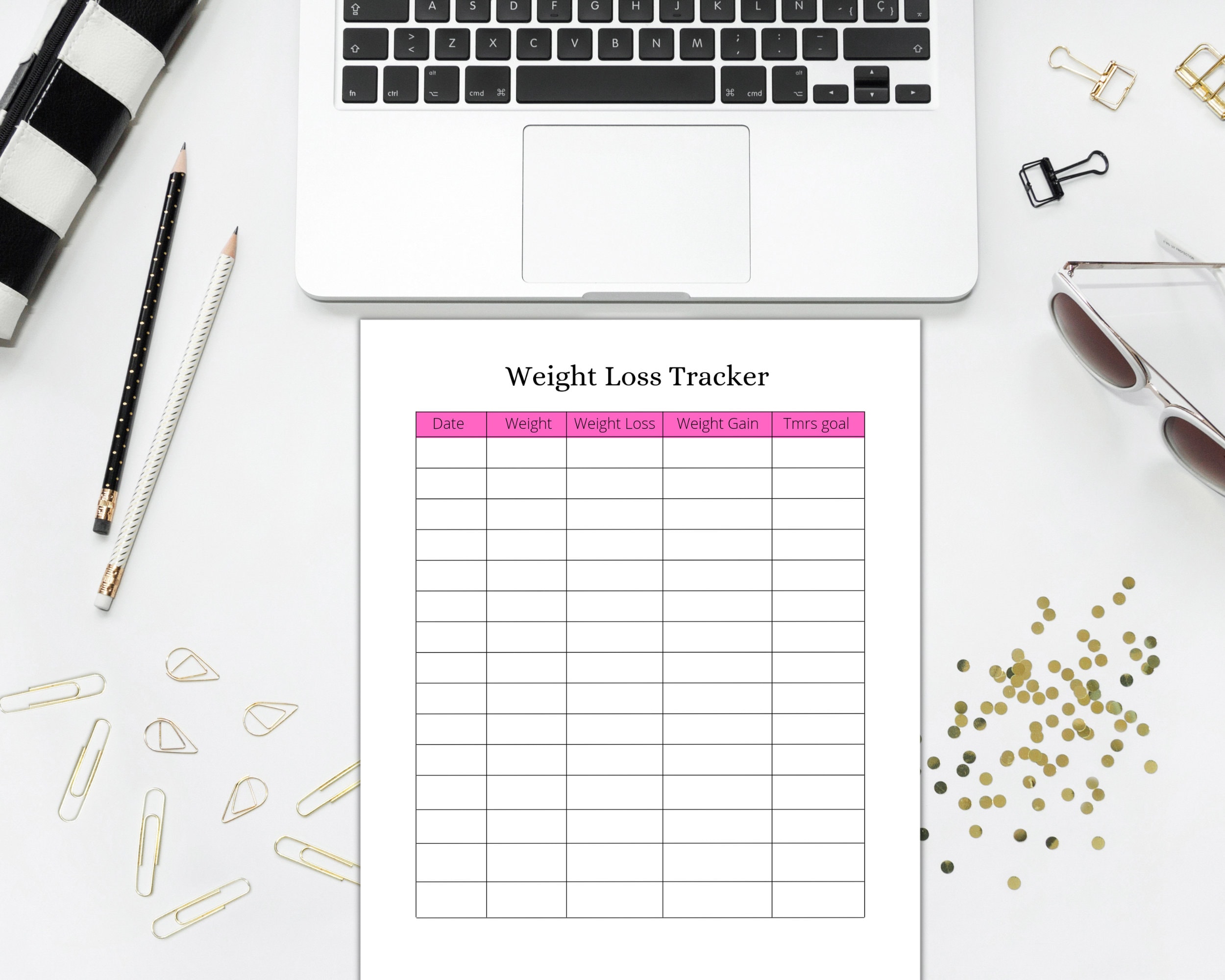 Printable Weight Loss Tracker Minimalist Planner Printable Tracker ...