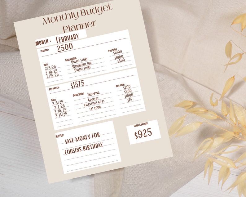 Digital Monthly Budget Planner Canva Template Editable Printable ...