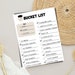 Editable Bucket List | Minimalist | Template | Printable | Instant ...