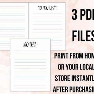Printable Lined Paper | Rainbow Line Color | Notes Page | to Do List ...