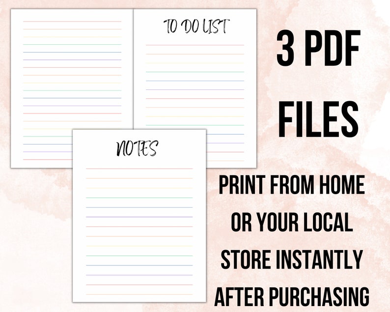 Printable Lined Paper | Rainbow Line Color | Notes Page | to Do List ...