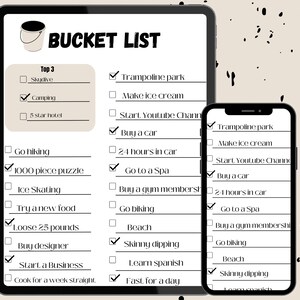 Editable Bucket List | Minimalist | Template | Printable | Instant ...
