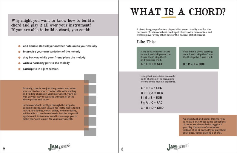 Chord Maps Workbook First Position Color Coded Digital - Etsy