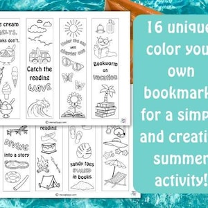 Summer Bookmarks / Printable Bookmarks for Summer Reading / Summer ...