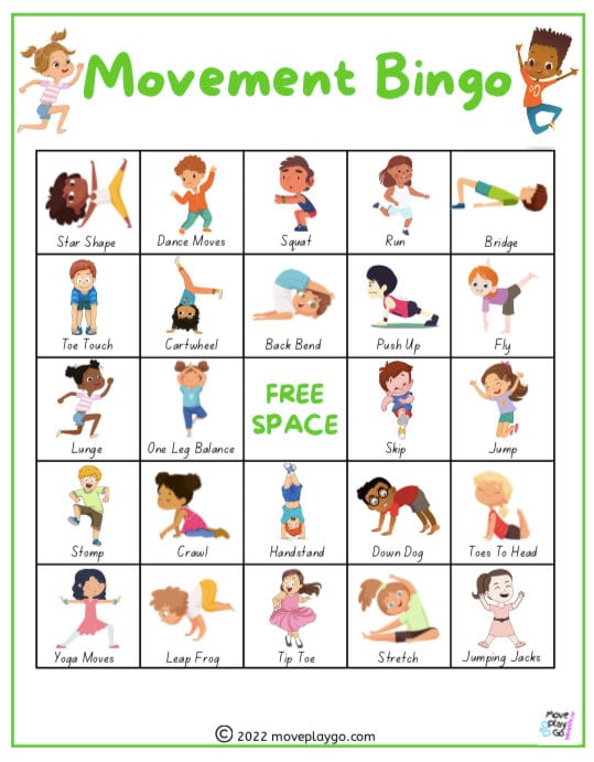 Movement Bingo - Etsy