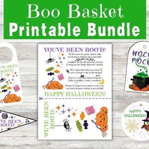 Boo Basket Printable Bundle, You've Been Boo'd Printable, Halloween ...