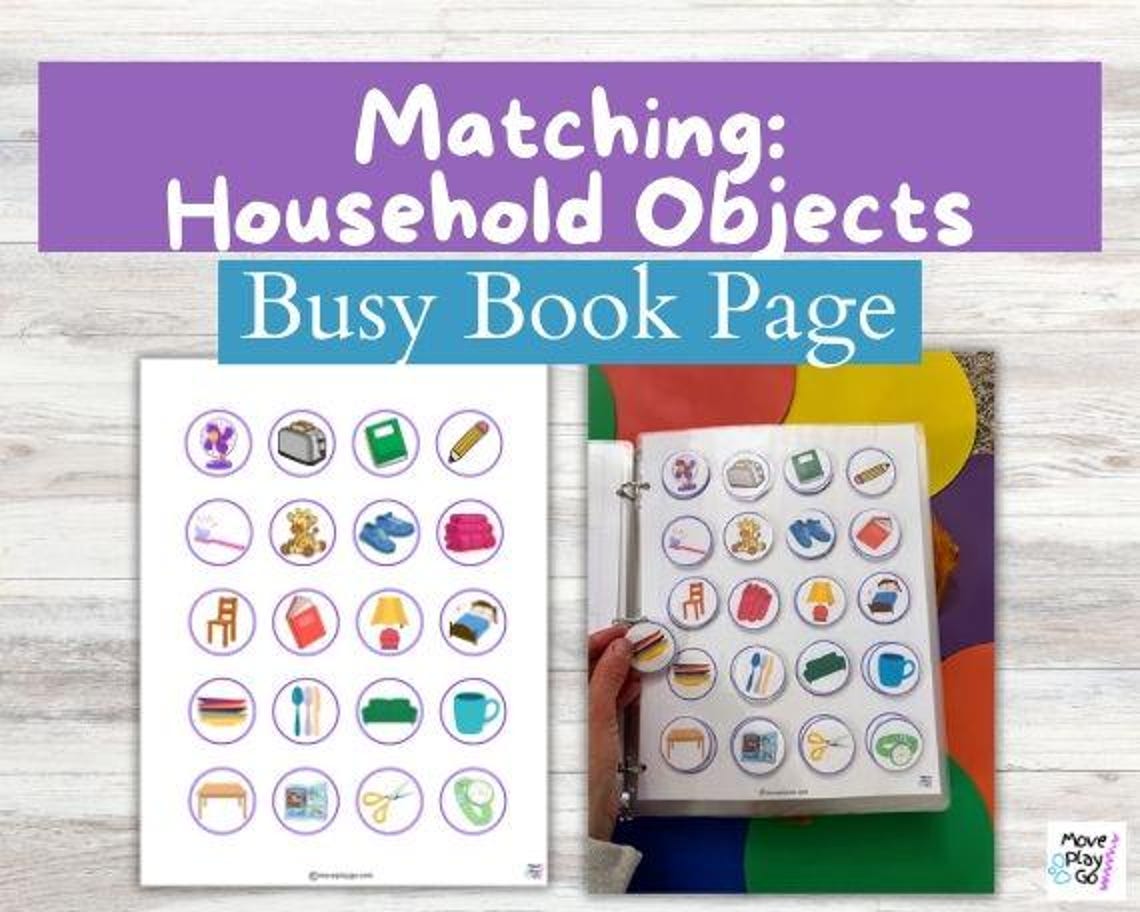 Matching Toddler Busy Book / Matching Worksheet / Quiet Book / Busy ...