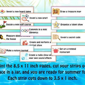 Summer Boredom Jar Printable / Summer Activity Challenge / Summer ...