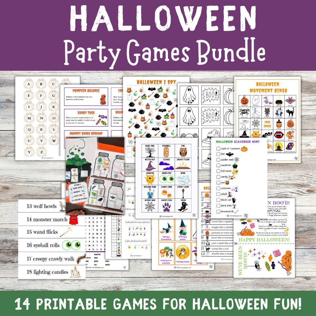 Halloween Party Games Bundle, Halloween Classroom Games, Halloween ...