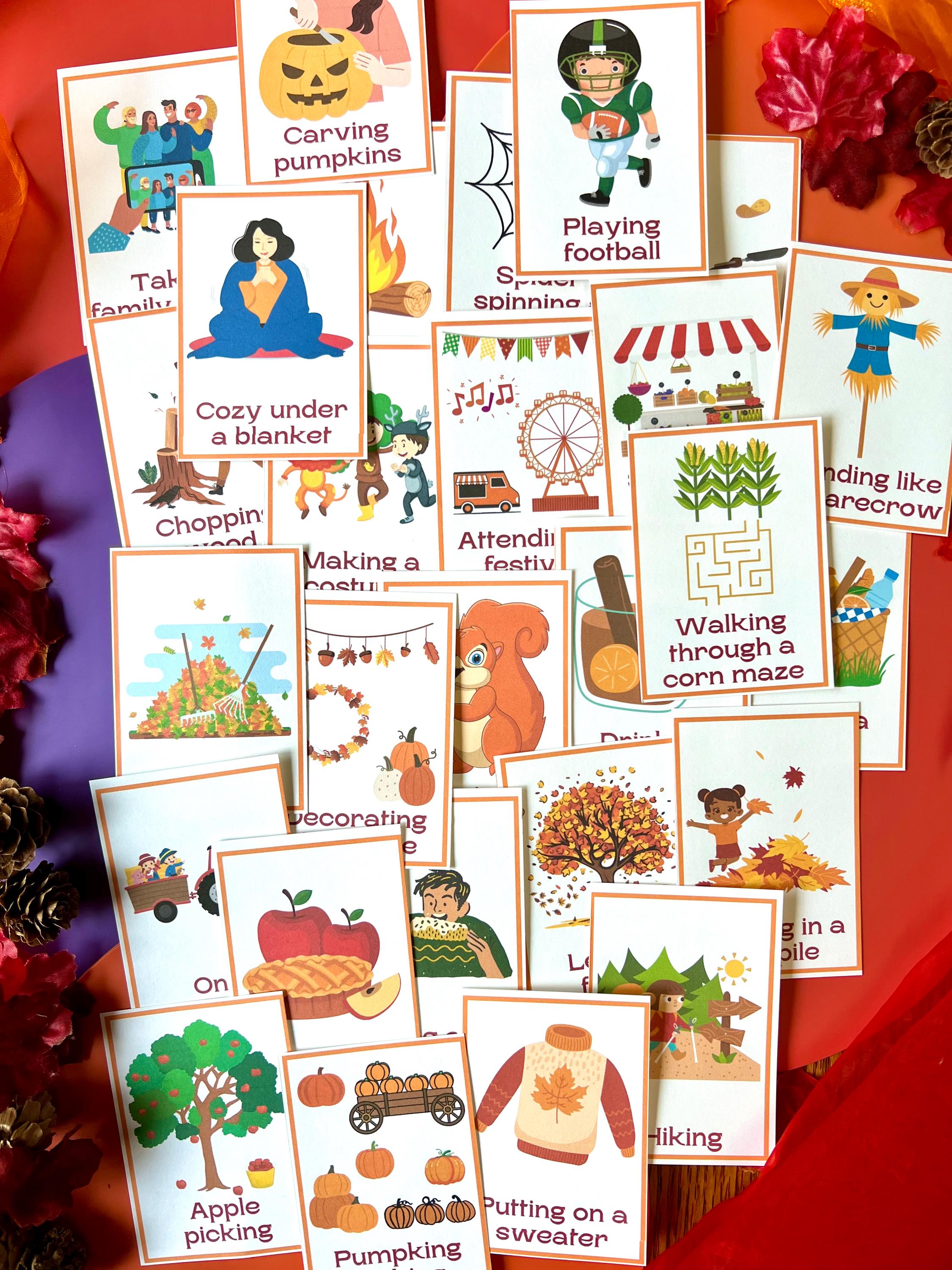 Fall Charades, Printable Kids Activities, Fall Activities for ...
