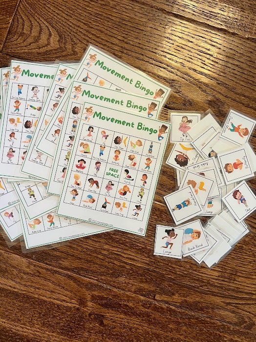 Movement Bingo, Bingo for Kids, Printable Bingo Cards, Bingo Game for ...