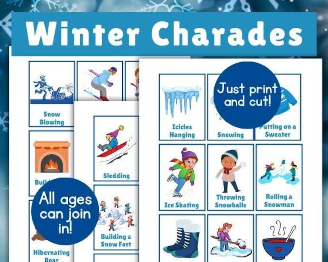 Winter Charades | Game Night for Kids | Winter Preschool Curriculum ...