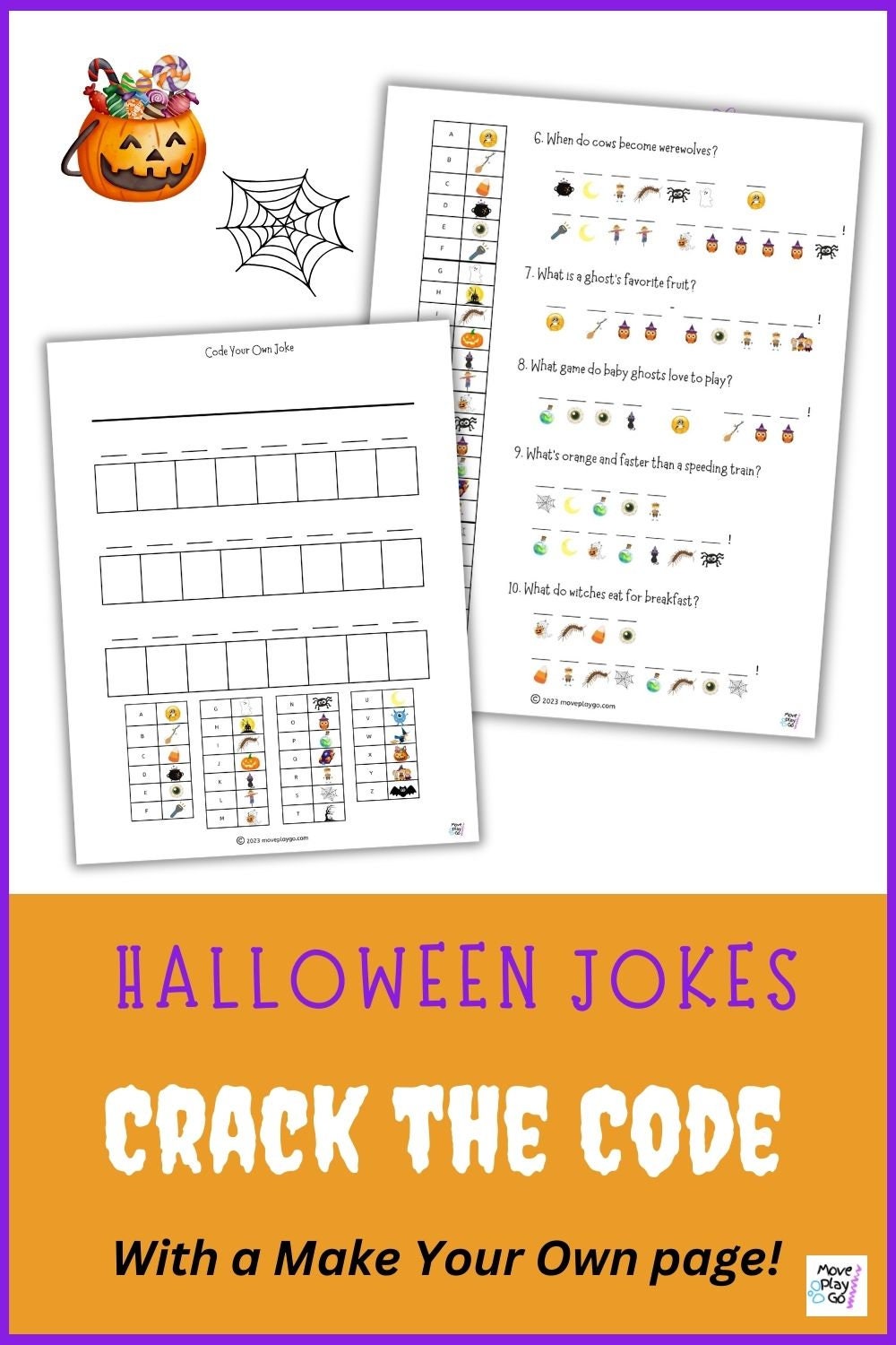 Crack the Code Halloween Jokes Printable, Halloween Game, Family Game ...
