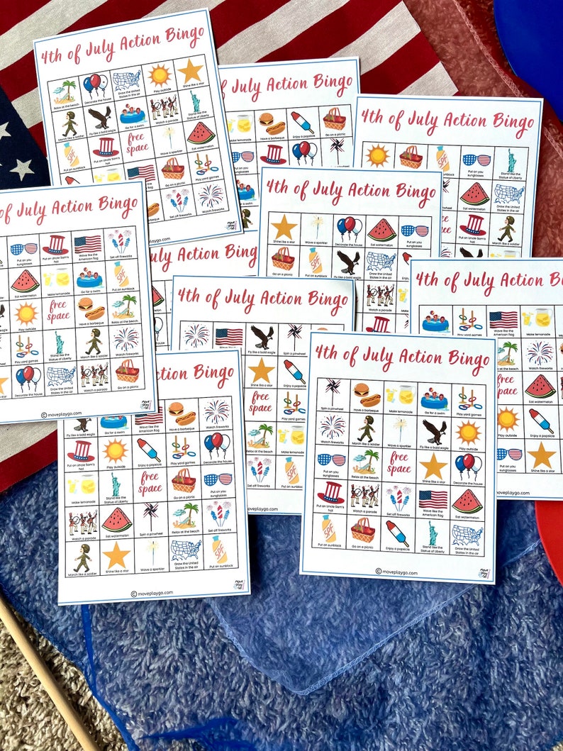 4th of July Printable Bingo Cards - Etsy