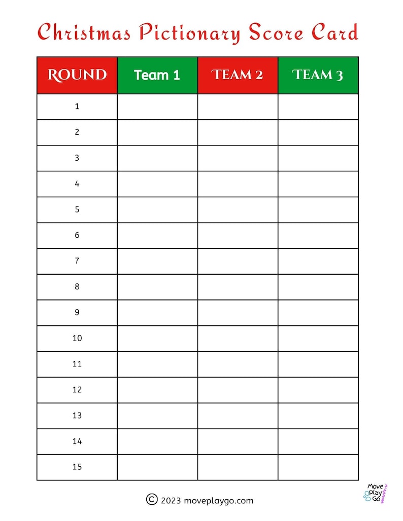 Christmas Pictionary Game for Kids, Christmas Games Printable ...