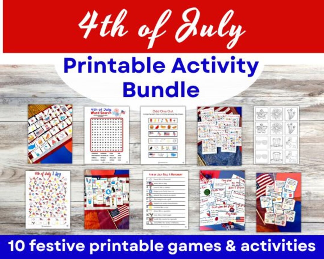 4th of July Printable Activity Bundle - Etsy