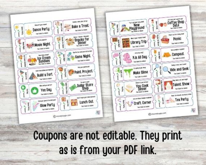 Coupon Book for Kids / Coupon Book Gift / Kids Coupons / Printable ...
