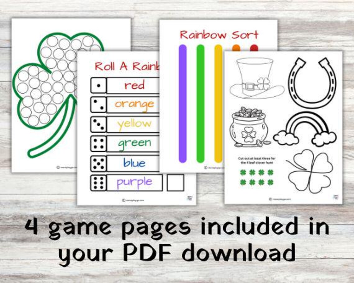 St. Patrick's Day Minute to Win It Cards / St. Patrick's Day Games ...