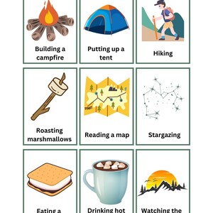 Printable Camping Charades Kids Activities, Camping Game Ideas, Camping ...