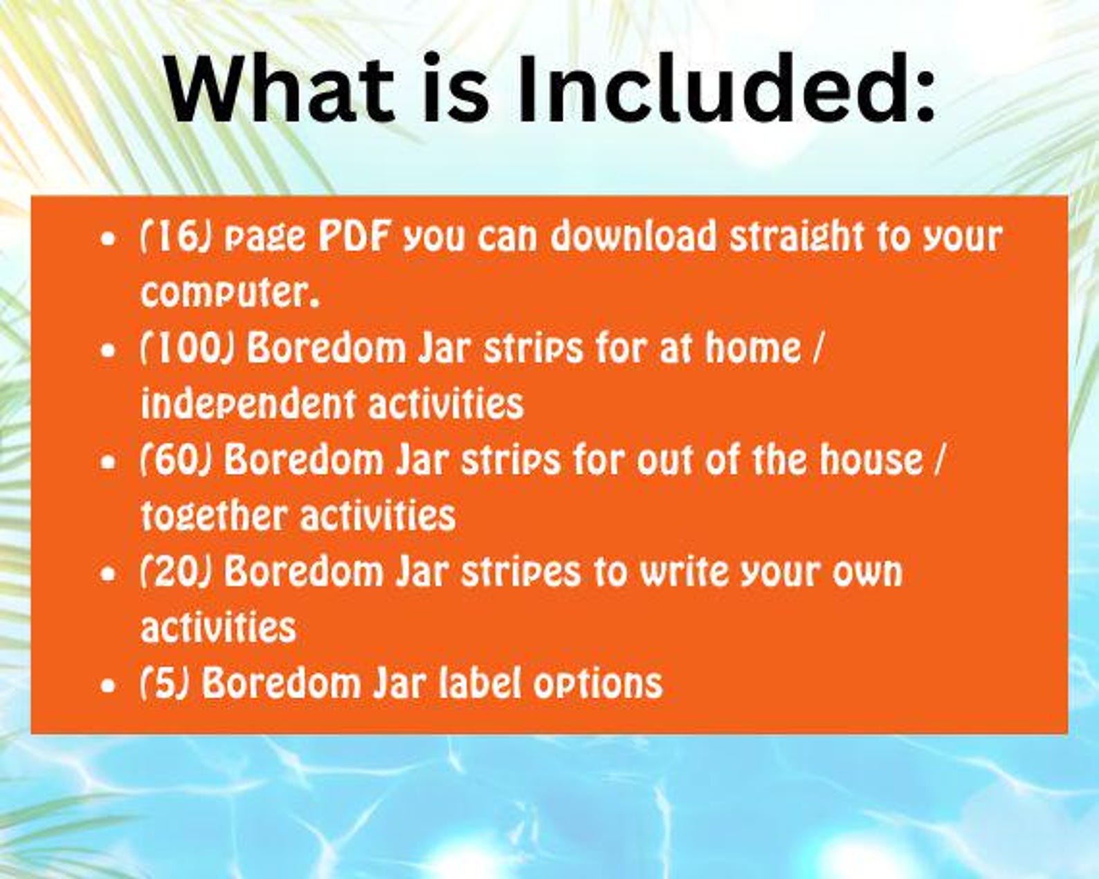 Summer Boredom Jar Printable / Summer Activity Challenge / Summer ...