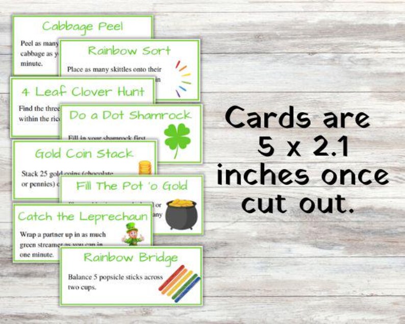 St. Patrick's Day Minute to Win It Cards / St. Patrick's Day Games ...
