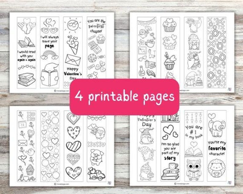 Printable Bookmarks for Classroom Valentines / Class Valentine's ...
