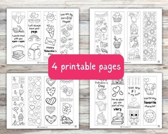Printable Bookmarks for Classroom Valentines / Class Valentine's ...