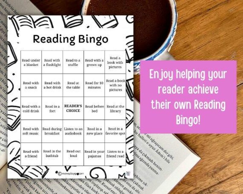 Reading Bingo for Kids | Coloring Page Reading Tracker | Reading Log ...