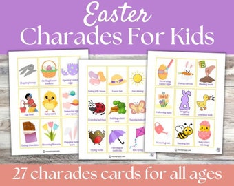 Easter Charades Game for Kids Toddler Games Preschool Card Game ...