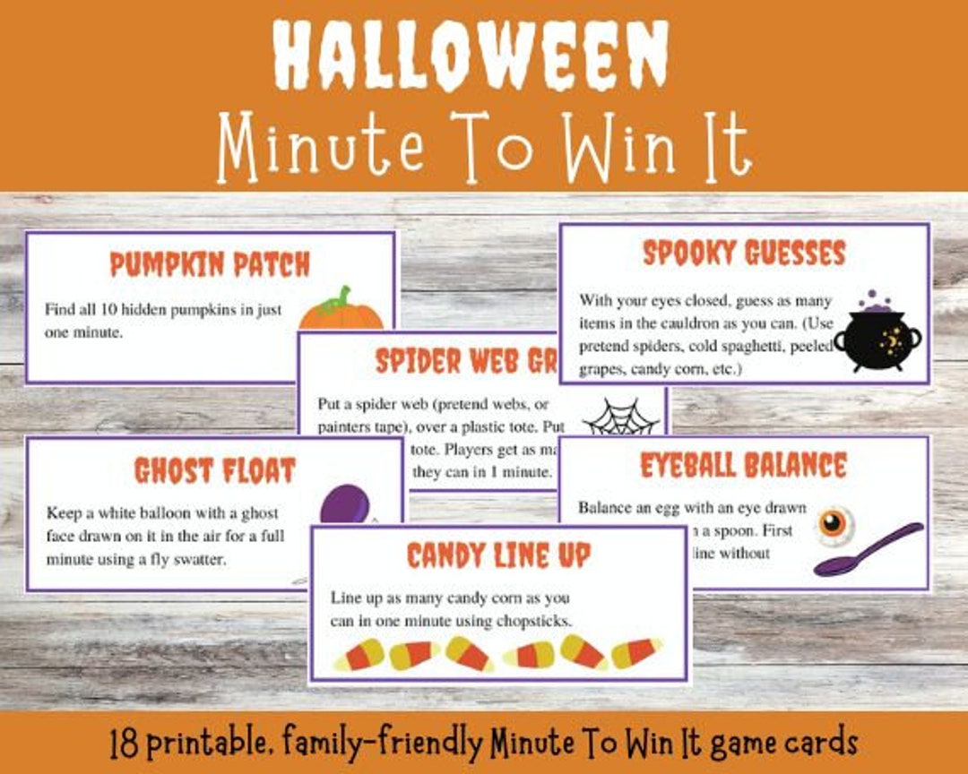 Halloween Minute to Win It, Halloween Games, Halloween Game Printable ...