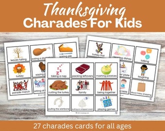 Thanksgiving Charades Game Fun Thanksgiving Activity - Etsy