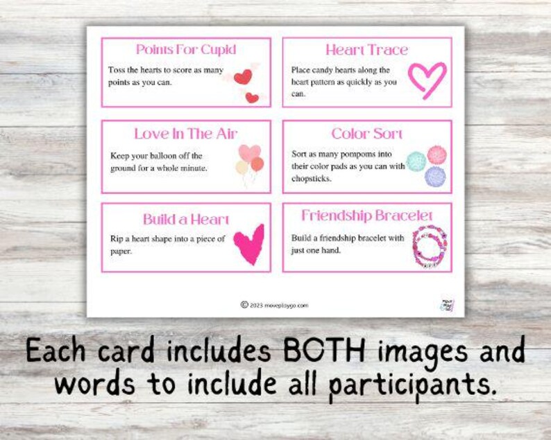 Valentine's Day Minute to Win It Game Cards / Classroom Valentines ...