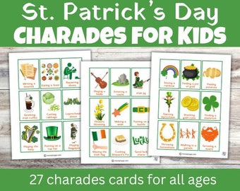 St. Patrick's Day Charades Game, Patrick's Day Pictionary, Draw It ...
