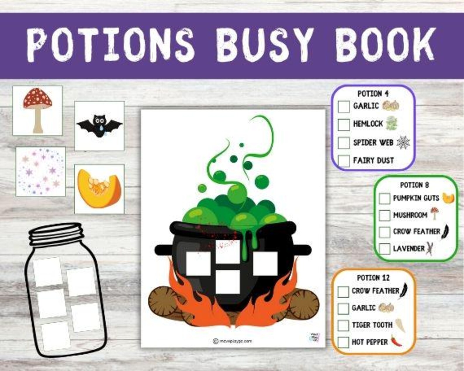 Potions Busy Book Printable, Printable Halloween Kids Activity, Boo ...