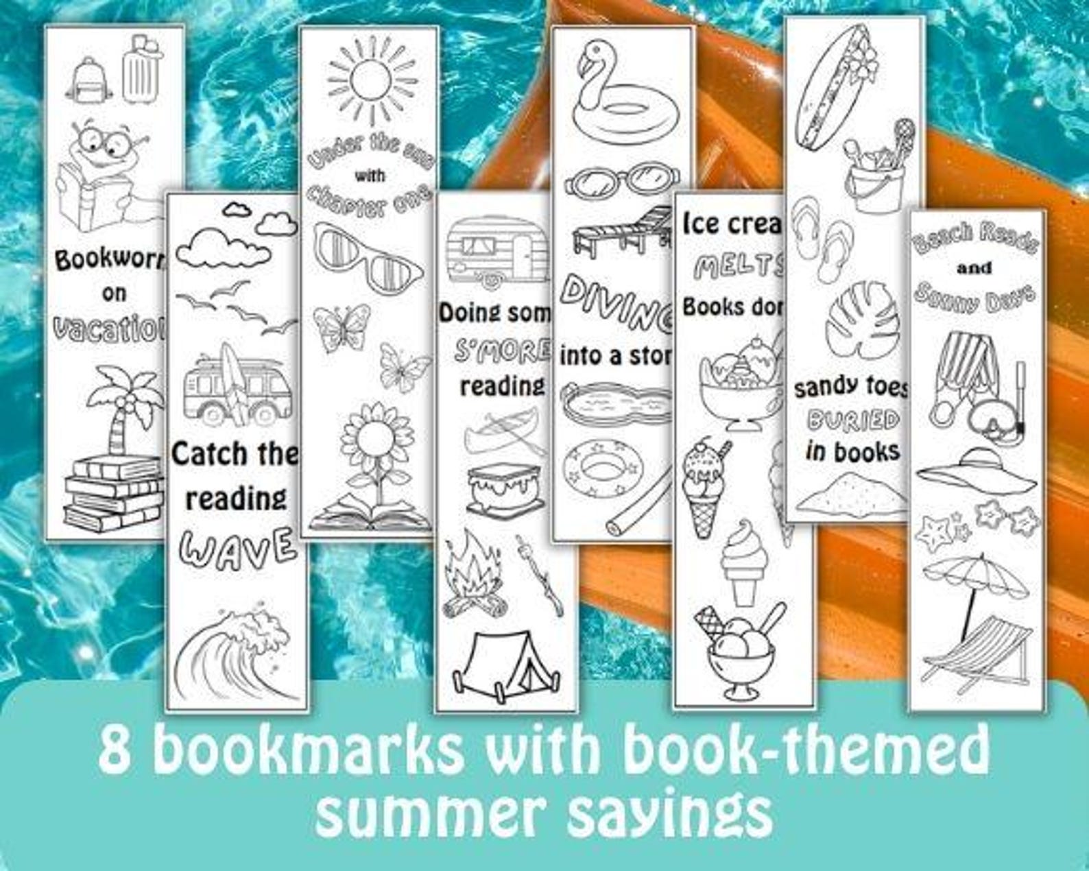 Summer Bookmarks / Printable Bookmarks for Summer Reading / Summer ...