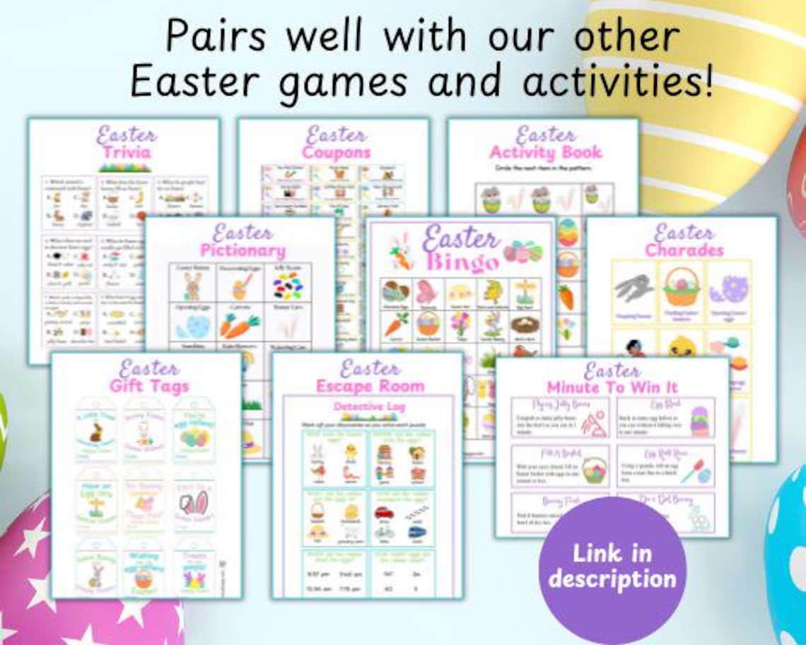Easter Pictionary / Easter Game Printable / Easter Activities for Kids ...