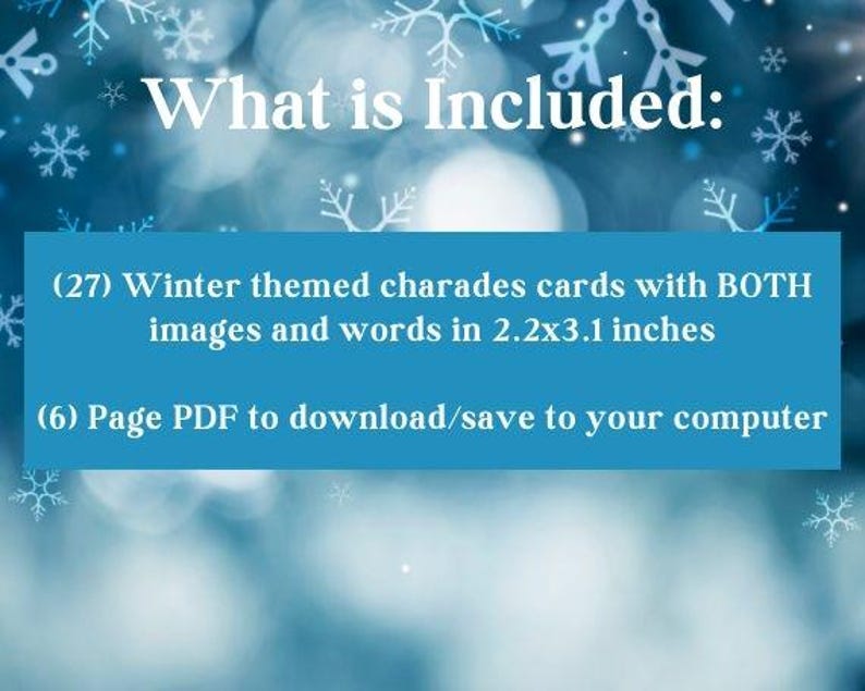 Winter Charades | Game Night for Kids | Winter Preschool Curriculum ...