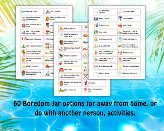 Summer Boredom Jar Printable / Summer Activity Challenge / Summer ...