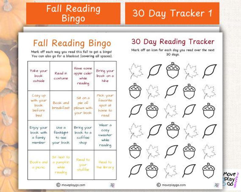 Fall Reading Journal Printable for Kids, Reading Challenge, Fall ...