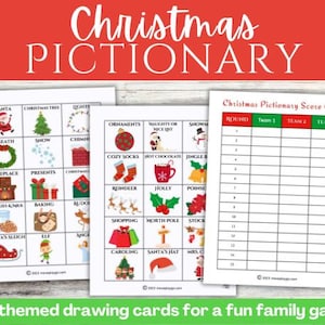 Christmas Pictionary Game for Kids, Christmas Games Printable ...