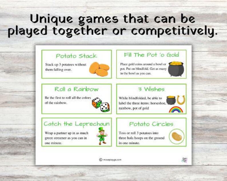 St. Patrick's Day Minute to Win It Cards / St. Patrick's Day Games ...