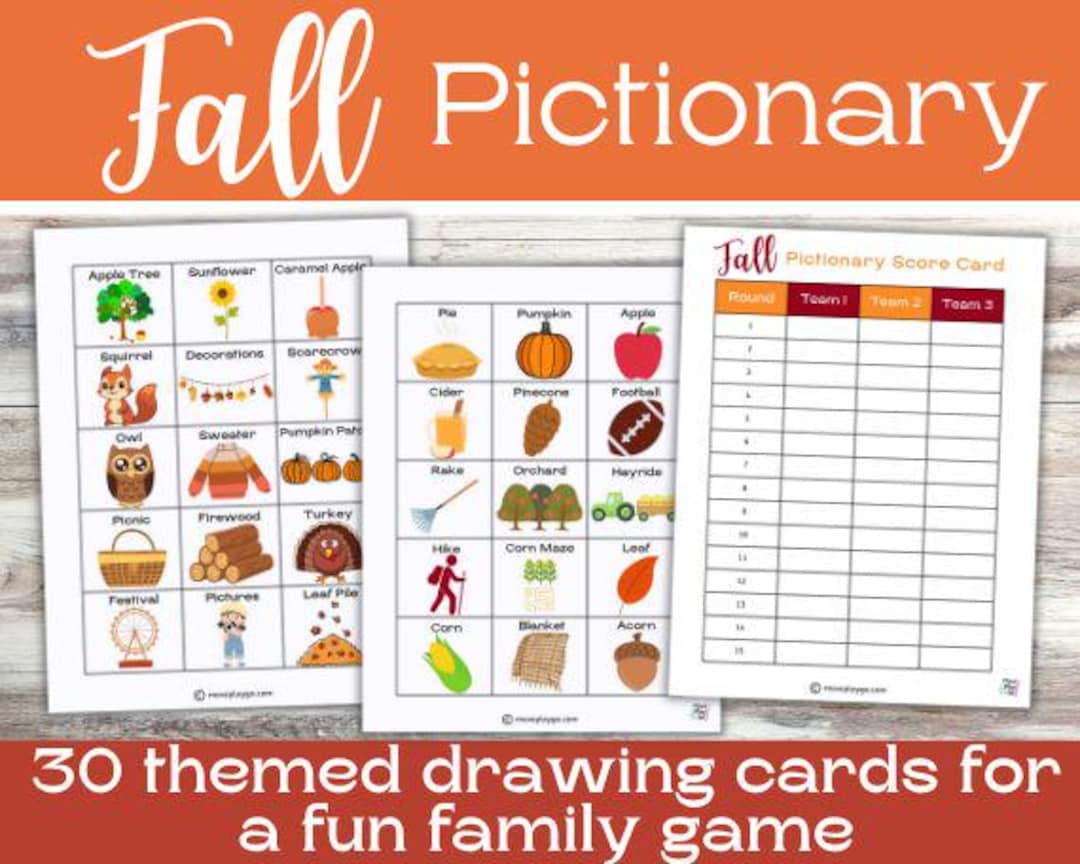 Fall Pictionary, Printable Kids Activities, Fall Activities for ...