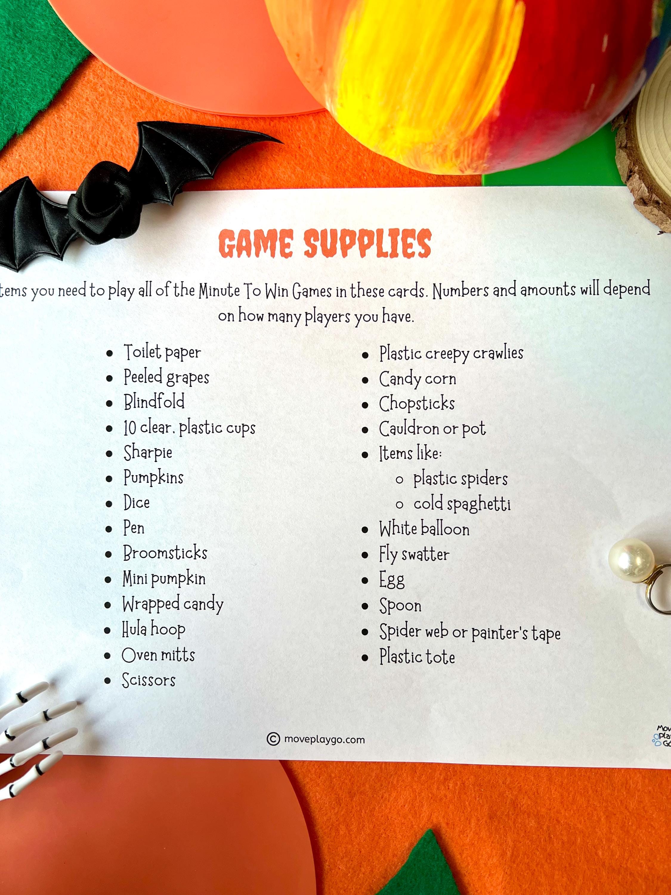 Halloween Minute to Win It, Halloween Games, Halloween Game Printable ...