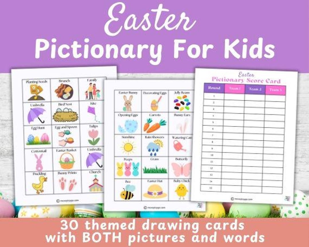 Easter Pictionary / Easter Game Printable / Easter Activities for Kids ...